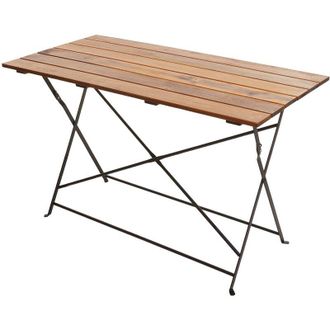 Hhg [NEUWERTIG] Biergartentisch HHG-438, Klapptisch Gartentisch, Gastronomie-Qualit&auml;t Akazie MVG-zertifiziert 120x60cm braun