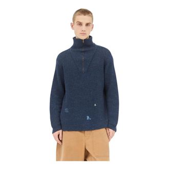 Maison Margiela Leinen-Wollmischung Strickpullover - - Knitwear - Herren - Blau - S