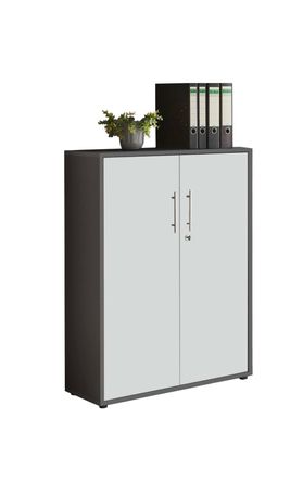 BMG M&ouml;bel Aktenschrank in Anthrazit Wei&szlig; Matt Office Edition abschlie&szlig;bar als Einzelschrank oder Schrankwand Verschiedene Ausf&uuml;hrungen (Aktenschrank 3 OH)