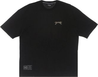 Dolly Noire Schwarzes Lettering Tee Kurzarm Shirt - - Tops - Herren - Schwarzk - XL