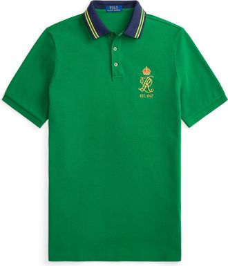 Ralph Lauren Piqu&eacute;-Poloshirt mit Wappen- und Monogramm-Stickerei, Classic Fit in