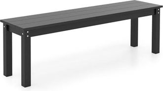 Giantex Banc de jardin r&eacute;sistant aux intemp&eacute;ries pour 3 personnes - Banc de balcon sans dossier - Aspect bois en plastique - Charge maximale : 340 kg - Banc d