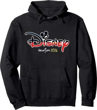 Disney Mickey Mouse Script Logo Vacation 2026 Trip Matching Pullover Hoodie