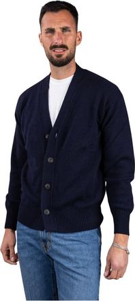Gran Sasso Homme, Pulls, Bleu, Taille: XL Super Geelong Cardigan