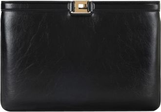 Elisabetta Franchi Femme, Sacs, Noir, Taille: ONE Size Metal Detail Clutch Bag