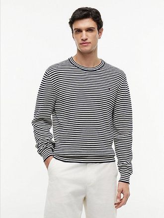 Tommy Hilfiger Pull structur&eacute; tiss&eacute; teint &agrave; col ras-du-cou