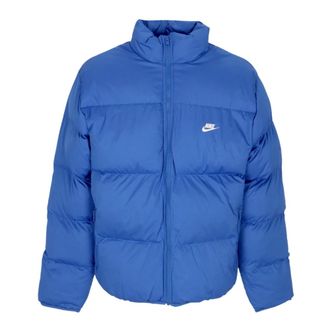 Nike Hoher Kragen Pufferjacke Spiel - - Sport - Herren - Blau - S
