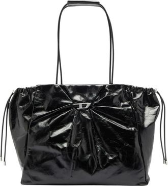 Diesel Cabas Scrunch-D - Femme - Sacs - Noir - Taille: ONE Size