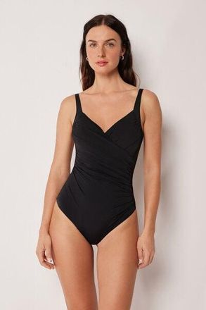 Calzedonia Badeanzug Mit Shaping-effekt Elegant Draping Schwarz