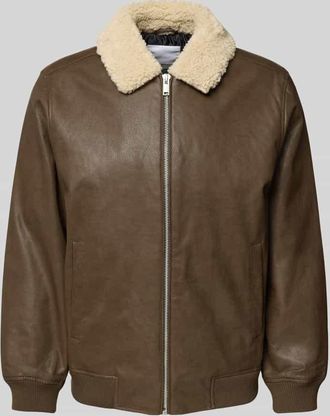 Lindbergh Bomberjacke mit gerippten Abschlüssen