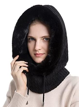Feoya Cagoule Polaire Hiver Femme Balaclava Chapeau Multifonction Bonnet Tour de Cou Chapeau Ski Coupe-Vent Outdoor Moto Montagne Camping A1