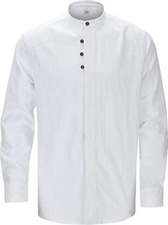 Generic Chemise Manches Longues pour Hommes Boutons D&eacute;Contract&eacute; Col Revers Grande Taille Chemises Shirts Infroissable Mao Homme Coupe Slim Hauts Le Travail da