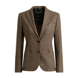 Kiton Kaschmir Hahnentritt Blazer - - Jackets - Damen - Beige - XS