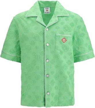 Casablanca Homme, Chemises, Vert, Taille: M Chemise &agrave; Manches Courtes en Coton