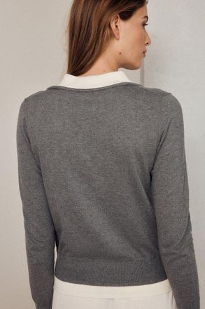 Next Polokragenpullover Weicher Polo-Pullover im Lagenlook (1-tlg)