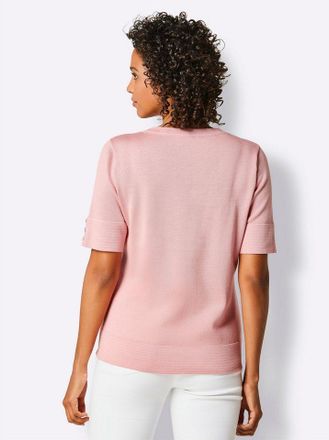Cr&eacute;ation L Strickpullover Baumwoll-Pullover Kurzarm Feinstrick, Jersey