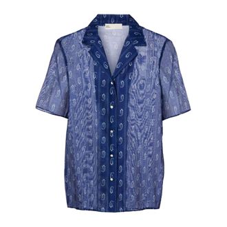 Tory Burch Femme, Blouses et Chemises, Bleu, Taille: 36 FR Chemise en coton et soie