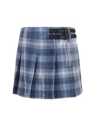 Pinko Womens Sequin Mini Skirt Gongora Multicolour Blue-Light Blue Polyester Blue/light