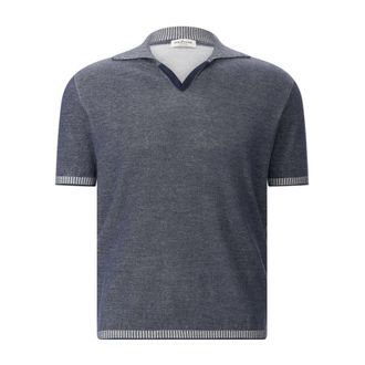 Phil Petter V-neck Strickware - - Knitwear - Herren - Blau - XL