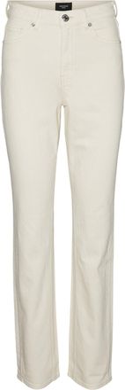 Vero Moda Vero Moda Womens VMDREW HR Straight Jeans RA401 Hose, Ecru, 26W / 30L