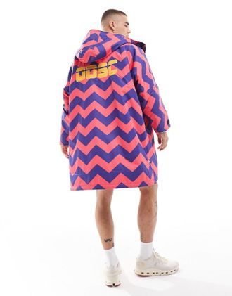 OOSC Fresh Prince - Manteau de change en imitation peau de mouton à imprimé chevrons - Rose/violet-Multicolore