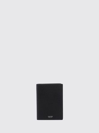 Tom Ford Portefeuille bifold en cuir de veau lisse avec logo lamin&eacute; &agrave; lavant