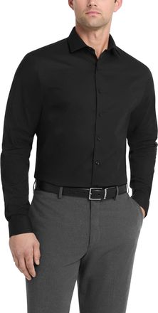 Kenneth Cole Herren Slim Fit Solid Klassisches Hemd, Schwarz, 36 cm-37 cm Hals 81 cm-84 cm &Auml;rmel