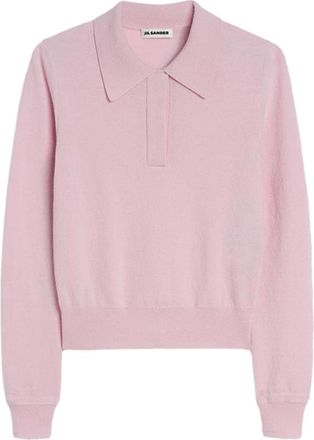 Jil Sander Femme, Pulls, Rose, Taille: 36 FR Pull Polo en Laine L&eacute;g&egrave;re