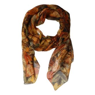 Dolce & Gabbana Foulard en soie imprim&eacute; feuilles - Femme - Accessoires - Multicolore - Taille: ONE Size