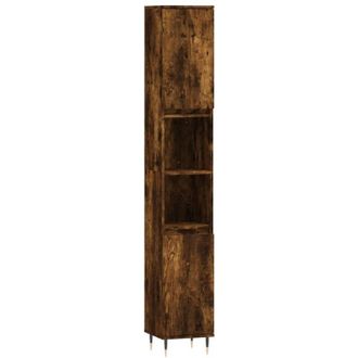vidaXL Armoire de bain ch&ecirc;ne fum&eacute; 30x30x190 cm bois ding&eacute;nierie
