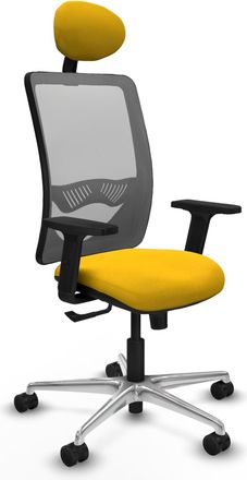 Piqueras y Crespo Schreibtischstuhl mit Zulema-Armlehnen, h&ouml;henverstellbarer Lendenwirbelst&uuml;tze und festem Kopfteil, ausgestattet mit Sincro 3 Positionen und Schneidesc