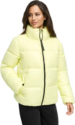 Marikoo Damen Winterjacke (S-3XL) - gesteppt, hochschlie&szlig;ender Kragen, leicht - N071 - PastelYellow Gr&ouml;&szlig;e XL - Gr.XL