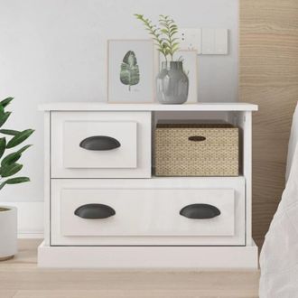 vidaXL Table de chevet blanc brillant 60x39x45 cm Vidaxl
