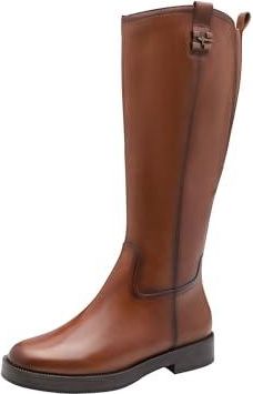 Tamaris Femme Damen Long Boot Flat 1-25522-45 Botte Haute Jusquau Genou, Cognac, 39 EU