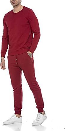 Red Bridge Ensemble de sport Sportswear Pantalon Sweater avec col rond Jogger-Set Combinaison Bordeaux M