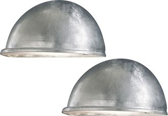 Konstsmide 2er Set Außenwandleuchte Downlight TORINO galvanisiert, 28 x 13,5 cm, Hausbeleuchtung, 7326-320