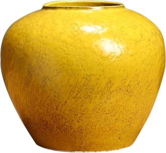 Delura Blumentopf Keramikvase Kreative gelbe Vase Keramik Blumenarrangement Vase HUYP