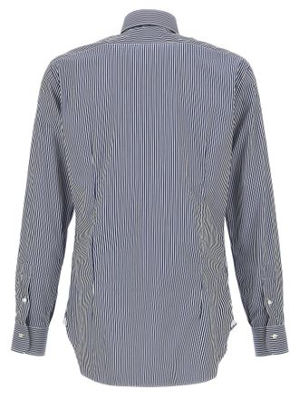 Barba Striped Cotton Shirt - Navy