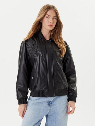 Guess Jacke aus Kunstleder W5YL06 WE480 Schwarz Regular Fit