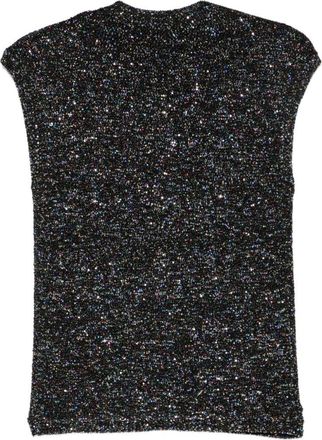 Emporio Armani Sequin-Embellished Tank Top - Black