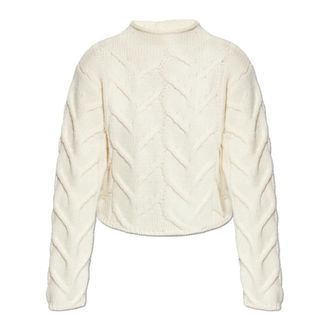 Frame Denim The Cable Funnel Sweater - - Knitwear - Damen - Wei&szlig; - XS