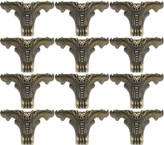 SOLUSTRE Ciieeo 12 St&uuml;ck M&ouml;belf&uuml;&szlig;e aus Aluminiumlegierung Dekorative M&ouml;belbeine 30X42mm Rostfrei Stabile St&uuml;tzbeine f&uuml;r Schmuckk&auml;stchen und Holzboxen