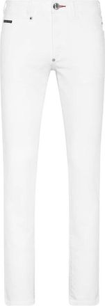 Philipp Plein Homme, Jeans, Blanc, Taille: W38 Pantalon en Denim Coupe Super Droite Basic
