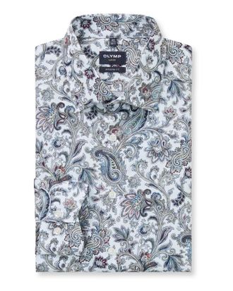 Olymp Luxor, Modern Fit, Baumwollhemd mit Paisley-Print in