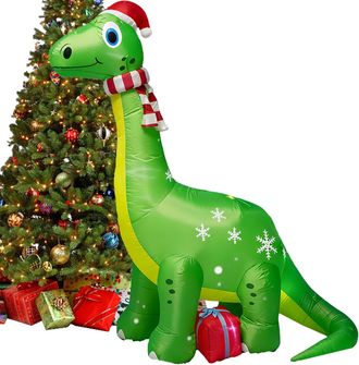 Generic Dinosaurier-Weihnachts-Schlauchboote - gro&szlig;e aufblasbare Weihnachtsskulptur, lustiges luftbetriebenes Dekorationsdesign, beleuchtetes festliches Outdo