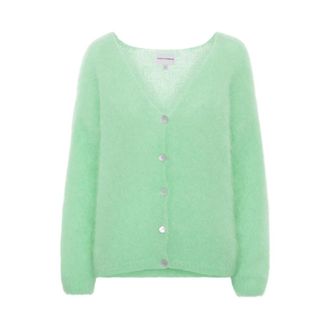 Americandreams Americandreams, Femme, Pulls, Vert, Taille: 38 FR Cardigan Vert Menthe dInspiration Batik