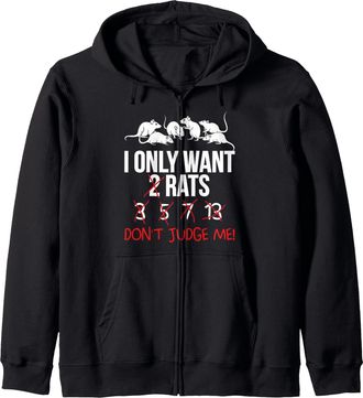 Jimbeels I Only Want Rats Lustiger Rattenliebhaber Spruch Kapuzenjacke