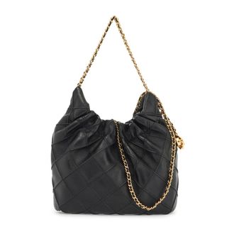 Tory Burch Femme, Sacs, Noir, Taille: ONE Size Sac Mini en Cuir Matelass&eacute; avec Bord Volant&eacute;