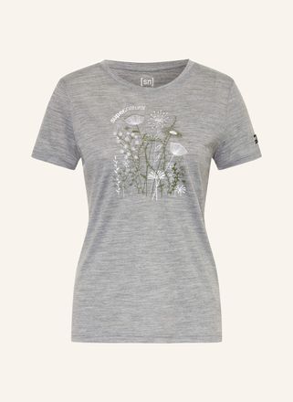 super.natural Funktionsshirt Rock Flowers Mit Merinowolle grau