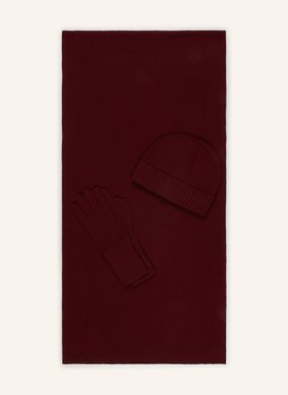 Allude Allude Set: Schal, M&uuml;tze Und Handschuhe rot